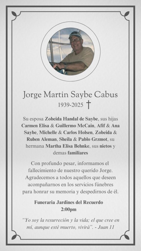 Jorge Martín Saybe Cabús: fallece el gran ortopeda de Honduras